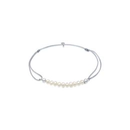 Elli Perlenarmband Süßwasser-Zuchtperle Basic Nylon 925 Silber