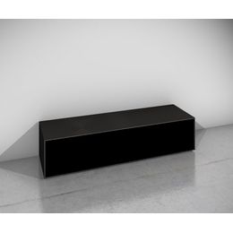 Design Objekte Lowboard Monaco TV-Möbel Soundbarvariante Schwarz 160 cm mit Akustikstofffront (1 St)