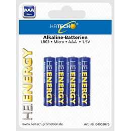 Heitech 04002075 Alkaline Batterie Micro AAA (4-er Pack) blau Batterie
