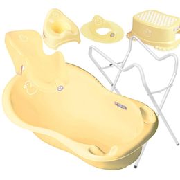 Tega-Baby Babybadewanne 5 Teile SET – DUCK Gelb + Ständer Weiss