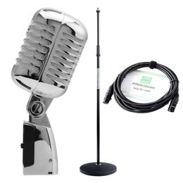 Pronomic Mikrofon DM-66 Elvis Rockabilly Dynamisches-Mikrofon (Spar-Set inkl. Mikrofonständer und XLR-Kabel