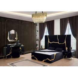 JVmoebel Bett Luxus Schlafzimmer Möbel Bett mit goldenen Schlagen Muster Betten (1-tlg.