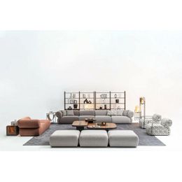 JVmoebel Wohnzimmer-Set Moderne Sofagarnitur Sechssitzer Dreisitzer Hocker Garnitur Set