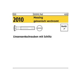Reyher Linsenschraube 200er Pack Linsensenkschraube ISO 2010 Schlitz M5x20 Messing galv. ver