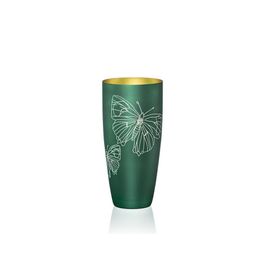 Crystalex Dekovase Meadow Vase Smaragdgrün matt Goldmetallic (Einzelteile