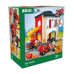 Brio® Spielzeugeisenbahn-Gebäude World Gebäude Große Feuerwehr-Station mit Fahrzeug 12 Teile 33833