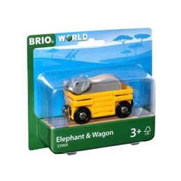 Brio® Spielzeugeisenbahn-Lokomotive Brio World Eisenbahn Waggon Tierwaggon Elefant 2 Teile 33969