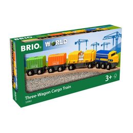 Brio® Spielzeugeisenbahn-Lokomotive World Eisenbahn Zug Güterzug mit drei Waggons 7 Teile 33982