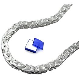 unbespielt Silberkette Halskette 4 mm Königskette vierkant glänzend 925 Silber 60 cm