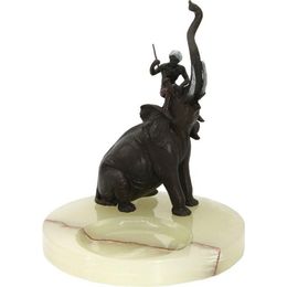 Casa Padrino Aschenbecher Luxus Jugendstil Marmor Ablage mit Bronze Elefant