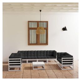 furnicato Garten-Essgruppe 9-tlg. Garten-Lounge-Set mit Kissen Kiefer Massivholz