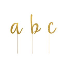 partydeco Tortenstecker, Cake Topper Buchstaben Papier gold