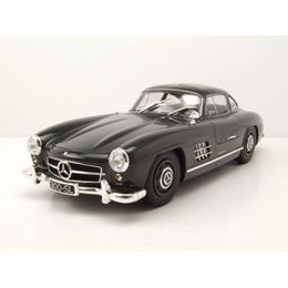 Minichamps Modellauto Mercedes 300 SL W198 Flügeltürer 1955 dunkelgrau Modellauto 1:18 Minic