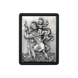 PistolaPeppers Amulett St. Sankt Christophorus Jesus 3D Relief 74 x 56 mm zum festschrauben mit Halter