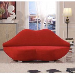 JVmoebel Sofa Lippen Sofa 2 Sitzer Polster Samt Modern Relax Sitz Luxus Möbel
