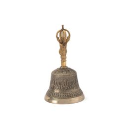 NKlaus Dekofigur Glocke mit Dorje Griff Kupfer-Zink 21cm Tibetische