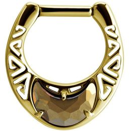 Karisma Piercing-Set Karisma Gold Edelstahl Tribal Septum Clicker mit Kristall Elements