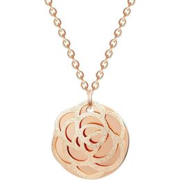 Karisma Kette mit Anhänger Karisma Damen Edelstahl Anhängerkette Collier Blume Farbwahl 80cm Lang CQD102