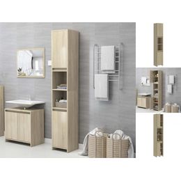 vidaXL Badezimmer-Set Badezimmerschrank Sonoma-Eiche 30x30x183