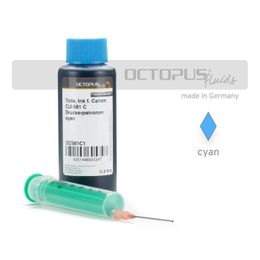 OCTOPUS Fluids Ink for Canon CLI-581 C cyan with syringe Nachfülltinte (für Canon