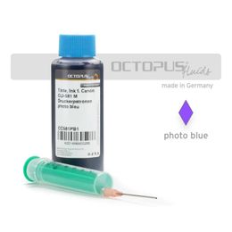 OCTOPUS Fluids Ink for Canon CLI-581 PB photo blue with syringe Nachfülltinte (für Canon
