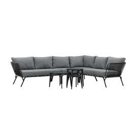 ebuy24 Gartenlounge-Set Roxo Loungeset 4 Teile grau