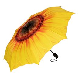 VON LILIENFELD Taschenregenschirm Motivschirm Blüte Sonnenblume Stabil Leicht Kompakt