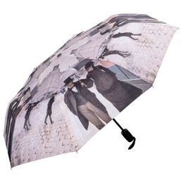 VON LILIENFELD Taschenregenschirm Motivschirm Gustave Caillebotte: Paris im Regen Auf-Zu-Automatik