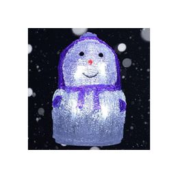 BURI Dekofigur LED-Acryl-Schneemann 16x11cm Winterdeko Weihnachtsdeko Weihnachtsfigur