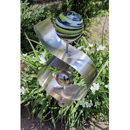 Jürgen Bocker - Gartenambiente Gartenstecker Glaszauber Jupiter aus Edelstahl 100 cm Beetstecker Glaskugel