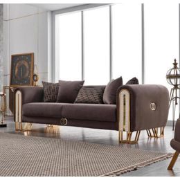 JVmoebel 3-Sitzer Luxus Couch Metall Sofa Dreisitzer Couchen Polster Möbel 240cm