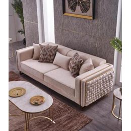 JVmoebel 3-Sitzer Dreisitzer Sofa Wohnzimmer Couch 3 Sitzer Polster Stoff Textil Möbel