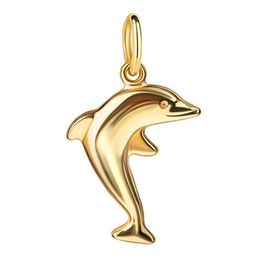 JEVELION Kettenanhänger Delfin Anhänger Silber vergoldet (vergoldeter Silberanhänger