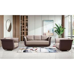 JVmoebel Wohnzimmer-Set, Sofa Couch Polster Sitz Design Garnitur 3+1+1 Couchen Sofas Stoff