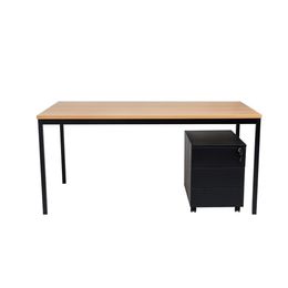 Furni24 Schreibtisch Schreibtisch und Stahl Rollcontainer