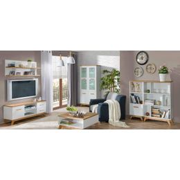 JVmoebel Wohnzimmer-Set, 6 Teile Moderne Wohnwand Wohnzimmer Set Vitrine TV-Ständer