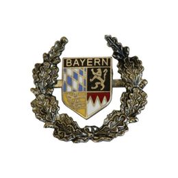 Breiter Anstecknadel, Hutanstecker Bayern Wappen mit Ehrenkranz