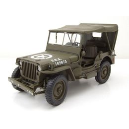 Welly Modellauto Willys Jeep geschlossen US Army Militär 1941 olivgrün Modellauto 1:18