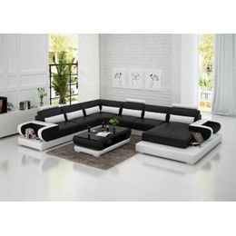 JVmoebel Ecksofa Ledersofa mit USB