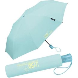 Happy Rain Taschenregenschirm UV-Protect UV50 mit Auf-Automatik und Sonnenschutz