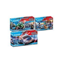 Playmobil® Spielbausteine 6873-8-70577 City Action 3er Set Polizei-Einsatzwagen +