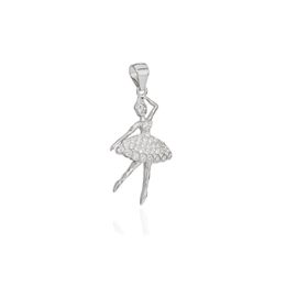 NKlaus Kettenanhänger Kettenanhänger Ballerina 925 Silber 26x14mm Tänzer