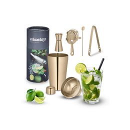 Relaxdays Cocktail Shaker 5-teiliges Cocktail Shaker Set