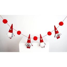 Feliwa Weihnachtsfigur Girlande Wichtel Santa Aya & Elliot 160 cm