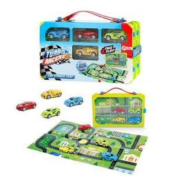 Toi-Toys Spielzeug-Rennwagen Turbo Racers Sammelkoffer mit 4 Rallye-Autos