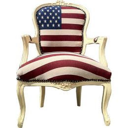Casa Padrino Besucherstuhl Barock Salon Stuhl USA Design / Creme