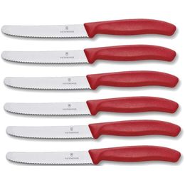 Victorinox Tafelmesser 6 Stück Victorinox Tafelmesser Swiss Classic Rot 6.7831