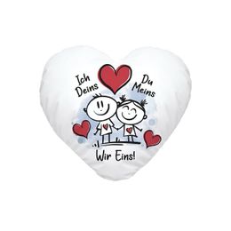 SpecialMe Dekokissen Herzkissen Liebe verliebte Strichmännchem Ich Deins Du Meins Herz Geschenk Valentinstag Jahrestag inkl. Füllung SpecialMe®