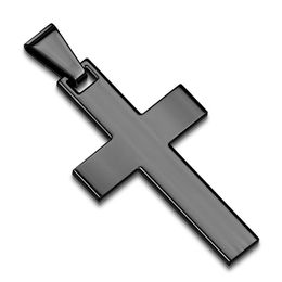 BUNGSA Anhänger Set Anhänger Kreuz schwarz aus Edelstahl Unisex (1-tlg)