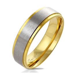 BUNGSA Partnerring Ring Verlobungsring Paarring zweifarbig aus Edelstahl Unisex (Ring